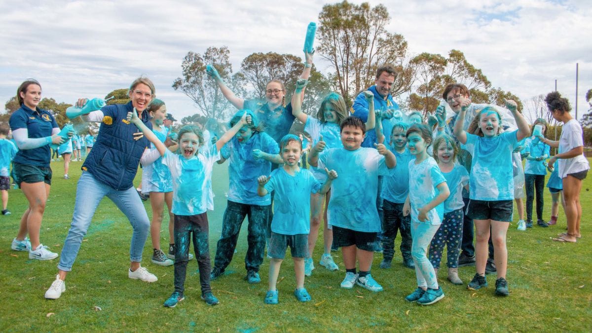 Blue tree planted at Tailem Bend school