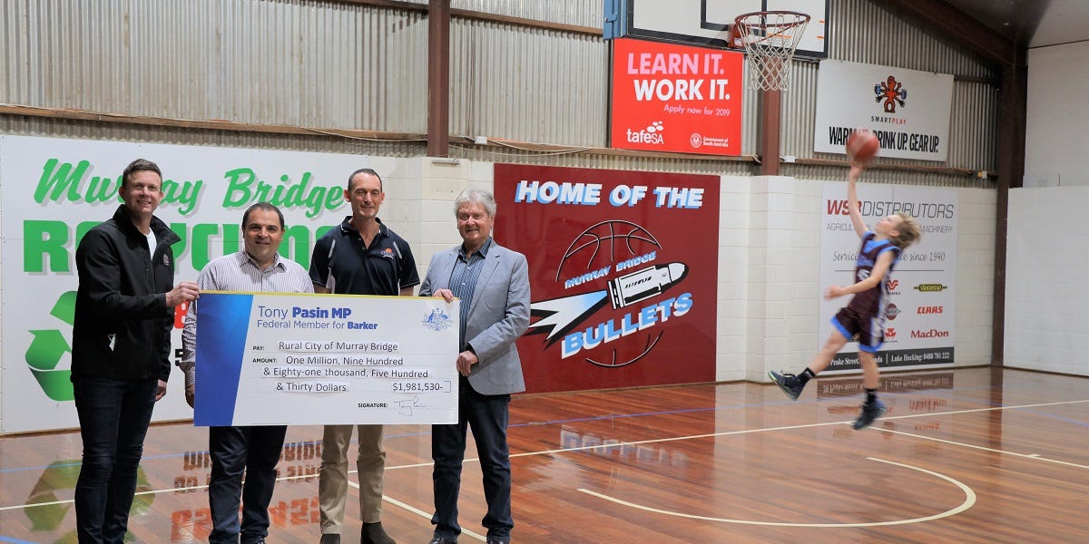 Murray Bridge is getting a $3.9 million basketball stadium (and a new wharf)