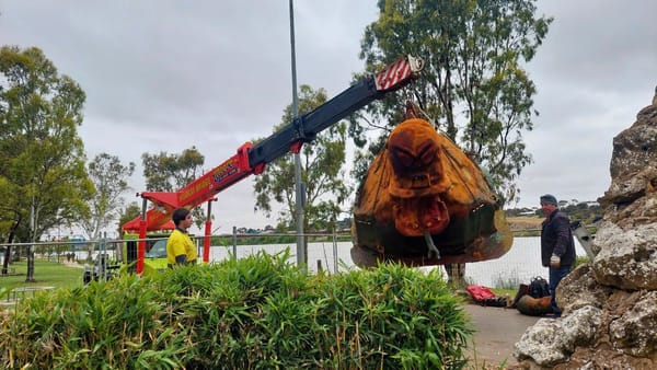 Bunyip escapes! - by Peri Strathearn - Murray Bridge News